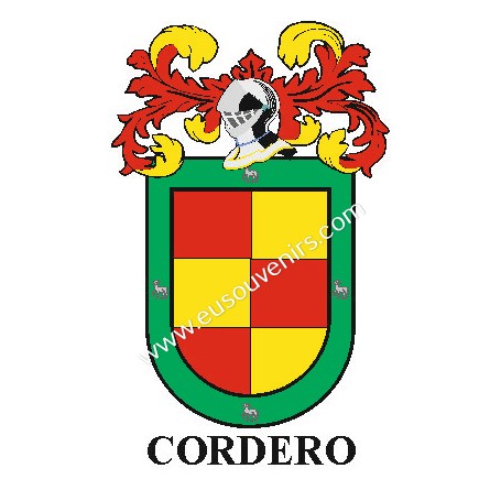 Llavero heráldico - CORDERO - Personalizado con apellido, escudo de...