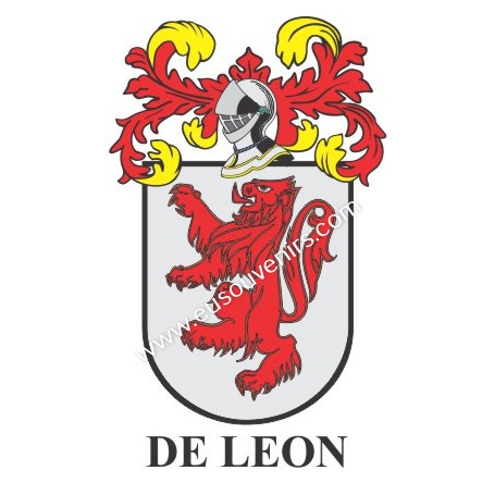 Heraldic keychain - DE_LEON - Personalized with surname, family cre...