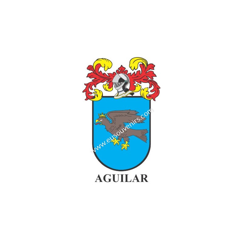 Heraldic keychain - AGUILAR - Personalized with surname, family crest ...