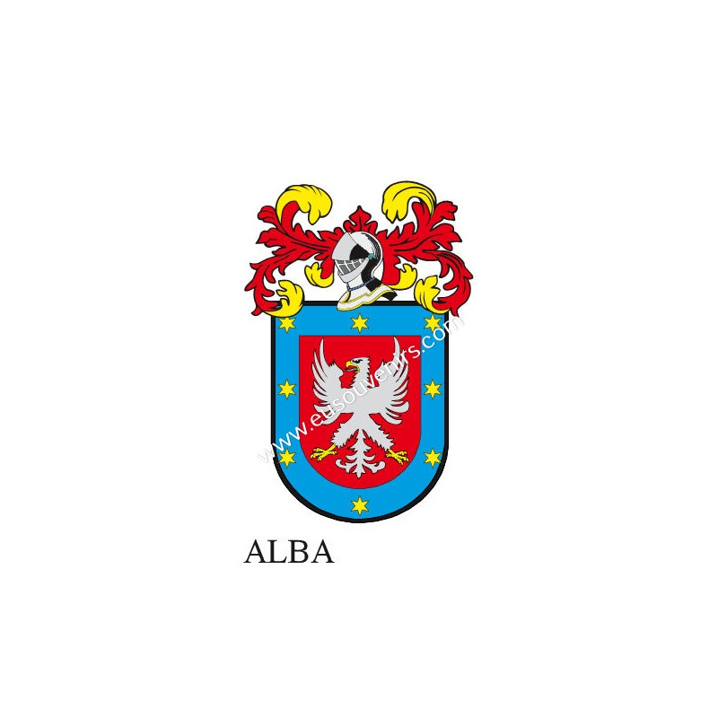 Llavero heráldico - ALBA - Personalizado con apellido, escudo de la ...
