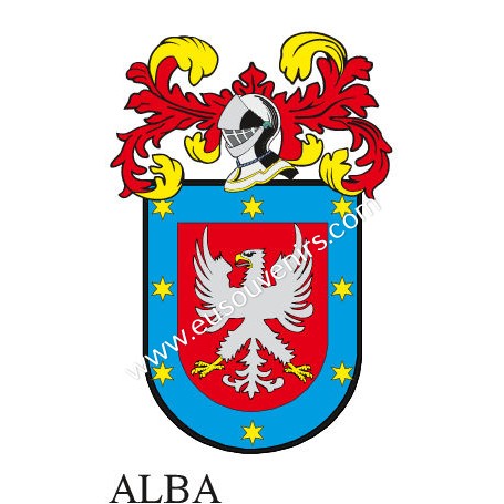 Llavero heráldico - ALBA - Personalizado con apellido, escudo de la ...