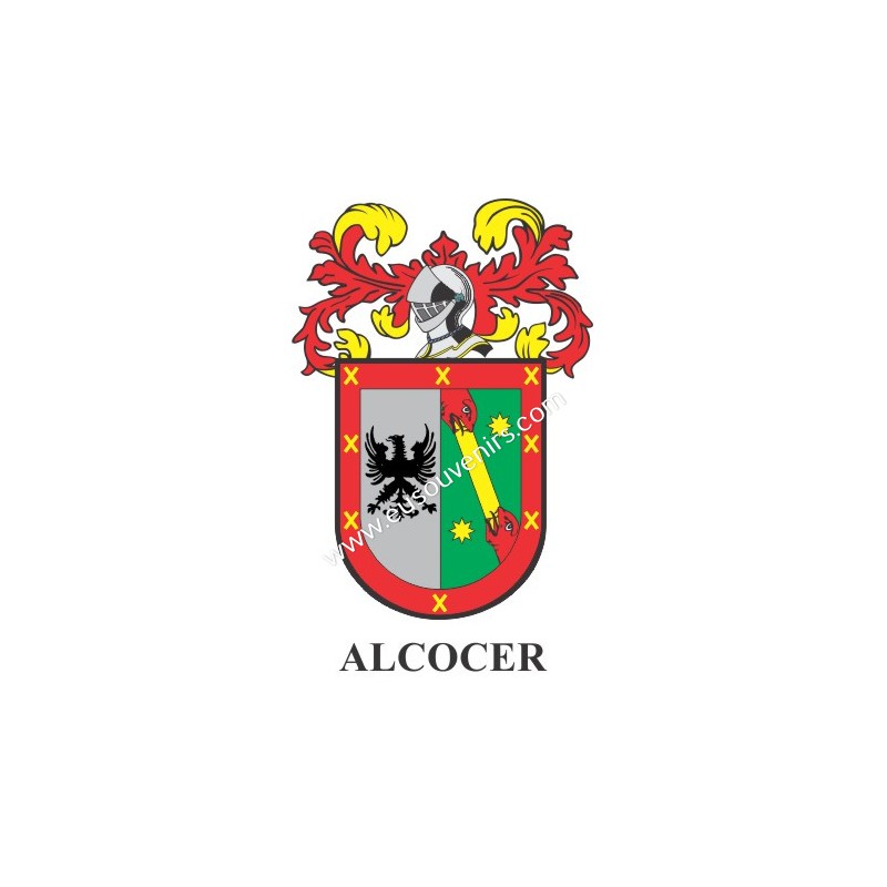 Llavero heráldico - ALCOCER - Personalizado con apellido, escudo de la ...