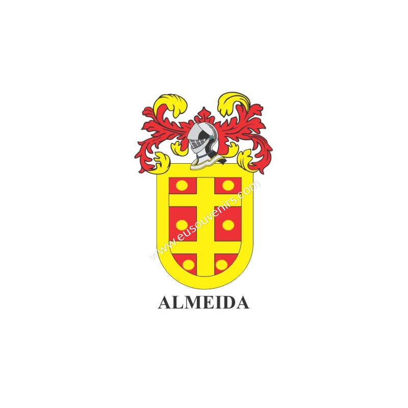 Llavero heráldico - ALMEIDA - Personalizado con apellido, escudo de la ...
