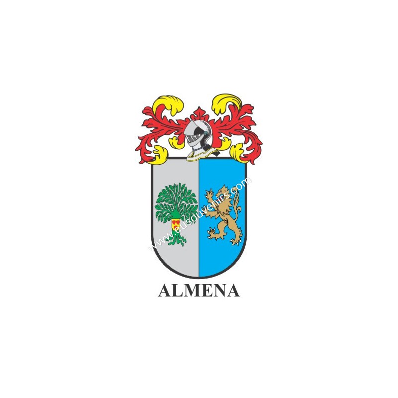 Llavero heráldico - ALMENA - Personalizado con apellido, escudo de la ...