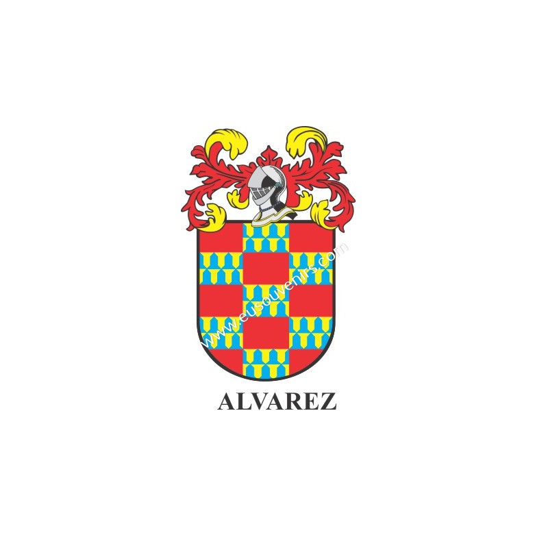 Heraldic keychain - ALVAREZ - Personalized with surname, family crest ...