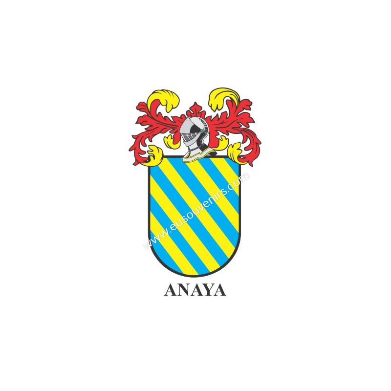 Llavero heráldico - ANAYA - Personalizado con apellido, escudo de la ...