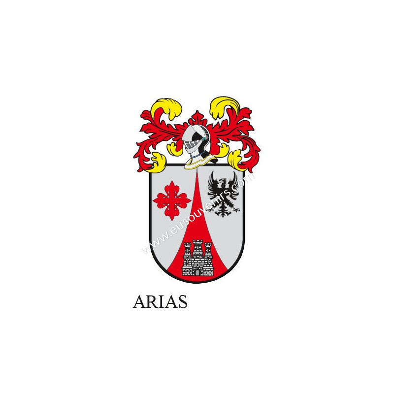 Heraldic keychain - ARIAS - Personalized with surname, family crest and ...