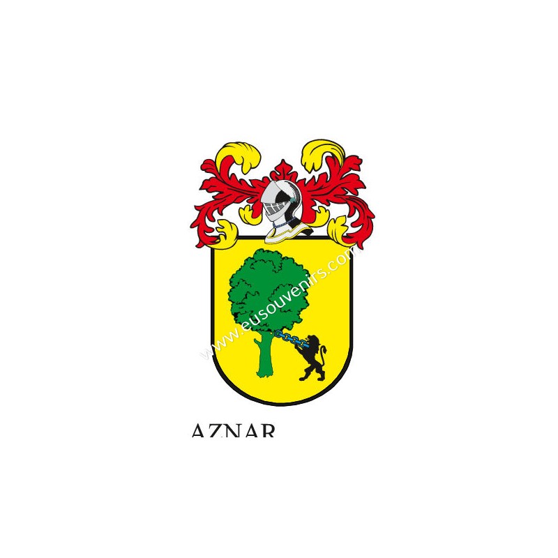 Llavero heráldico - AZNAR - Personalizado con apellido, escudo de la ...