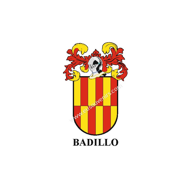 Heraldic keychain - BADILLO - Personalized with surname, family crest ...