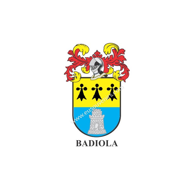 Llavero heráldico - BADIOLA - Personalizado con apellido, escudo de la ...
