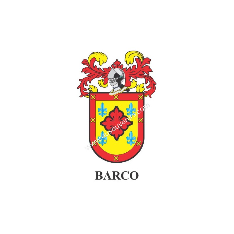 Llavero heráldico - BARCO - Personalizado con apellido, escudo de la ...