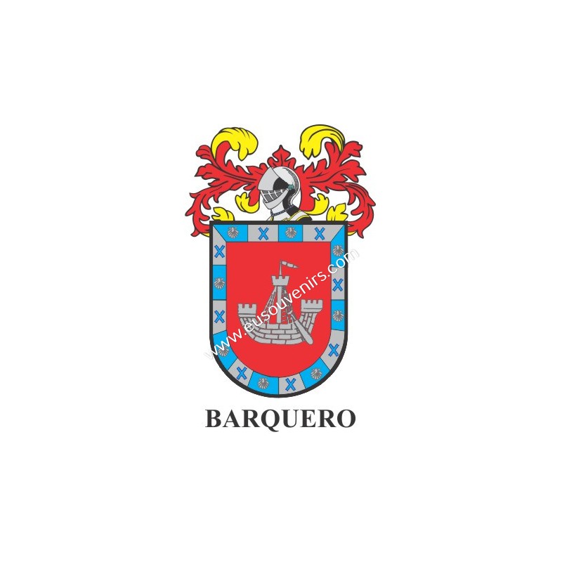 Llavero heráldico - BARQUERO - Personalizado con apellido, escudo de la ...
