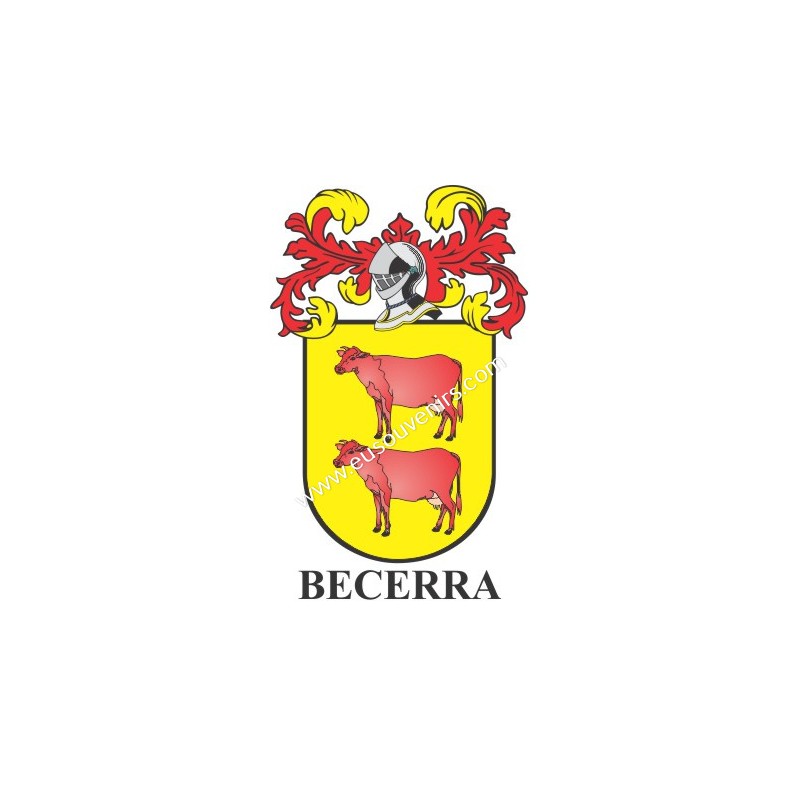 Llavero heráldico - BECERRA - Personalizado con apellido, escudo de la ...