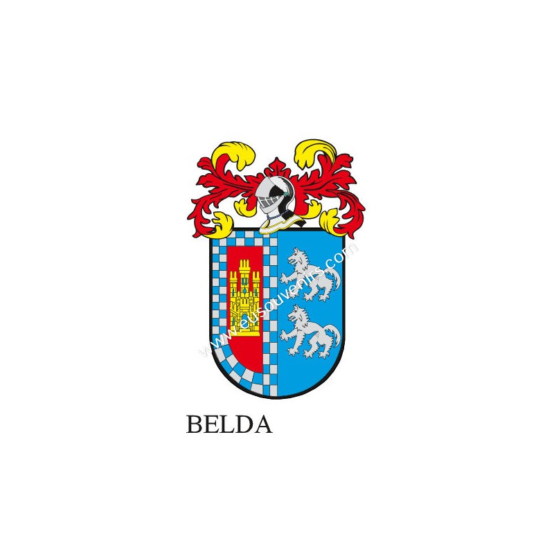 Llavero heráldico - BELDA - Personalizado con apellido, escudo de la ...