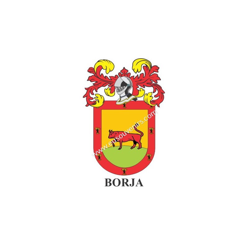 Llavero heráldico - BORJA - Personalizado con apellido, escudo de la ...