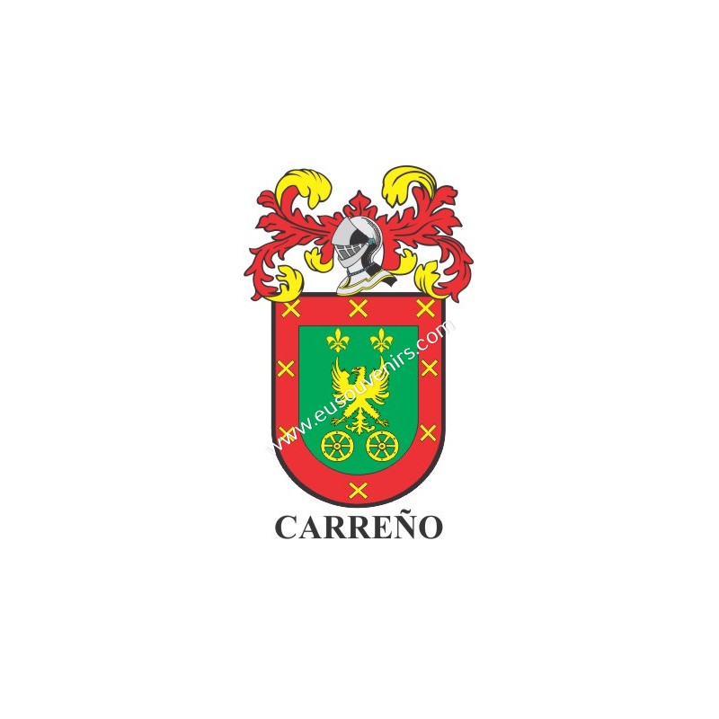 Heraldic keychain - CARREÑO - Personalized with surname, family crest ...