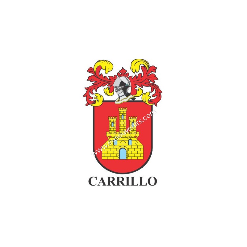 Heraldic keychain - CARRILLO - Personalized with surname, family crest ...