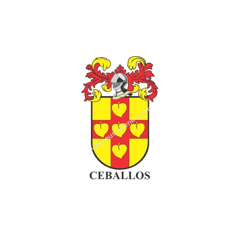 Heraldic keychain - CEBALLOS - Personalized with surname, family crest ...