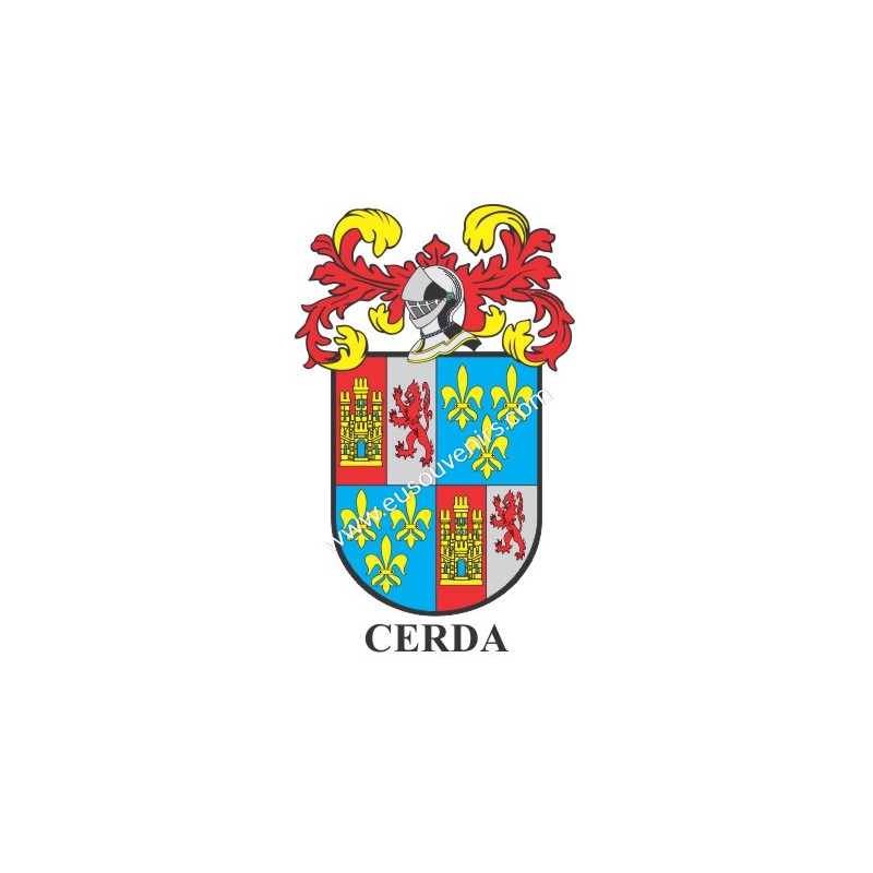 Llavero heráldico - CERDA - Personalizado con apellido, escudo de la ...