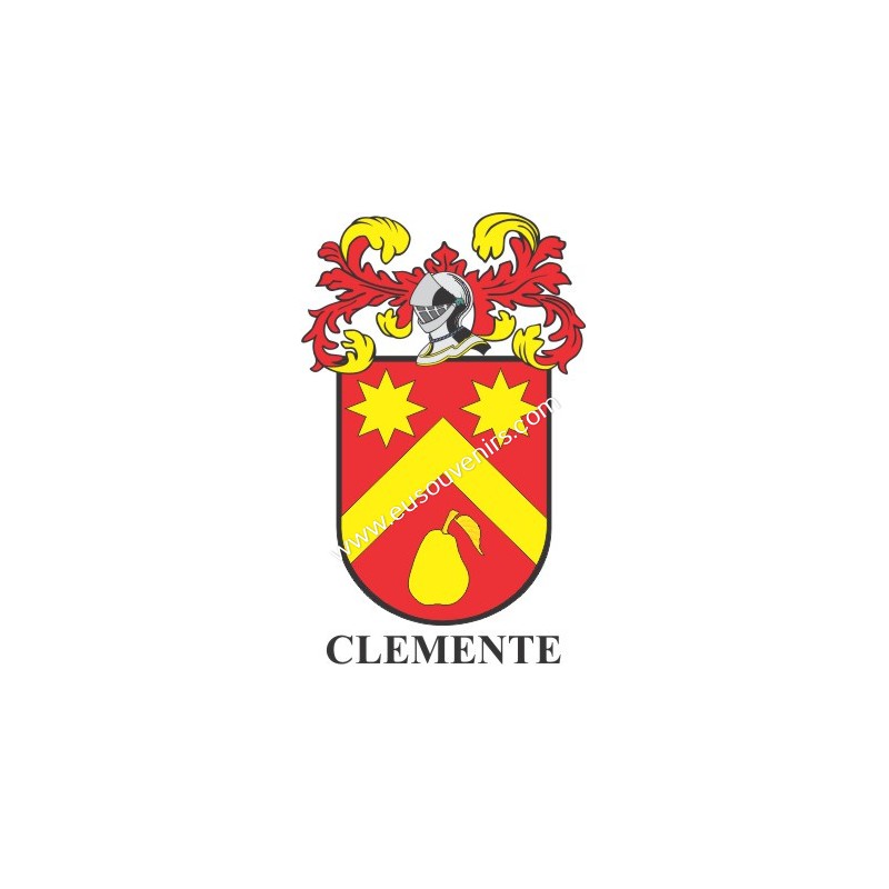 Heraldic keychain - CLEMENTE - Personalized with surname, family crest ...