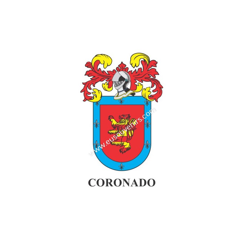 Llavero heráldico - CORONADO - Personalizado con apellido, escudo de la ...