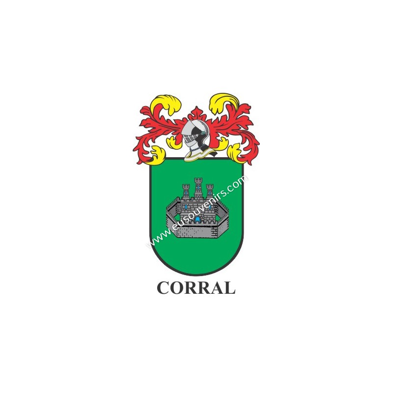 Llavero heráldico - CORRAL - Personalizado con apellido, escudo de la ...