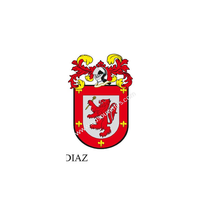 Heraldic keychain - DIAZ - Personalized with surname, family crest and ...