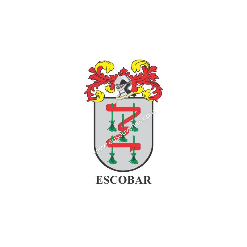 Porte-clés héraldique - ESCOBAR - Personnalisé avec le nom, l'écusson ...