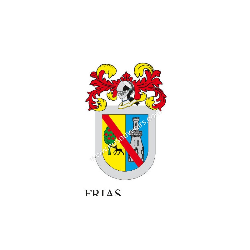 Heraldic keychain - FRIAS - Personalized with surname, family crest and ...