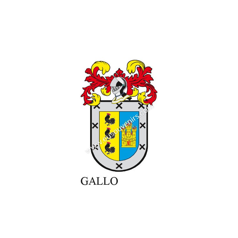 Heraldic keychain - GALLO - Personalized with surname, family crest and ...
