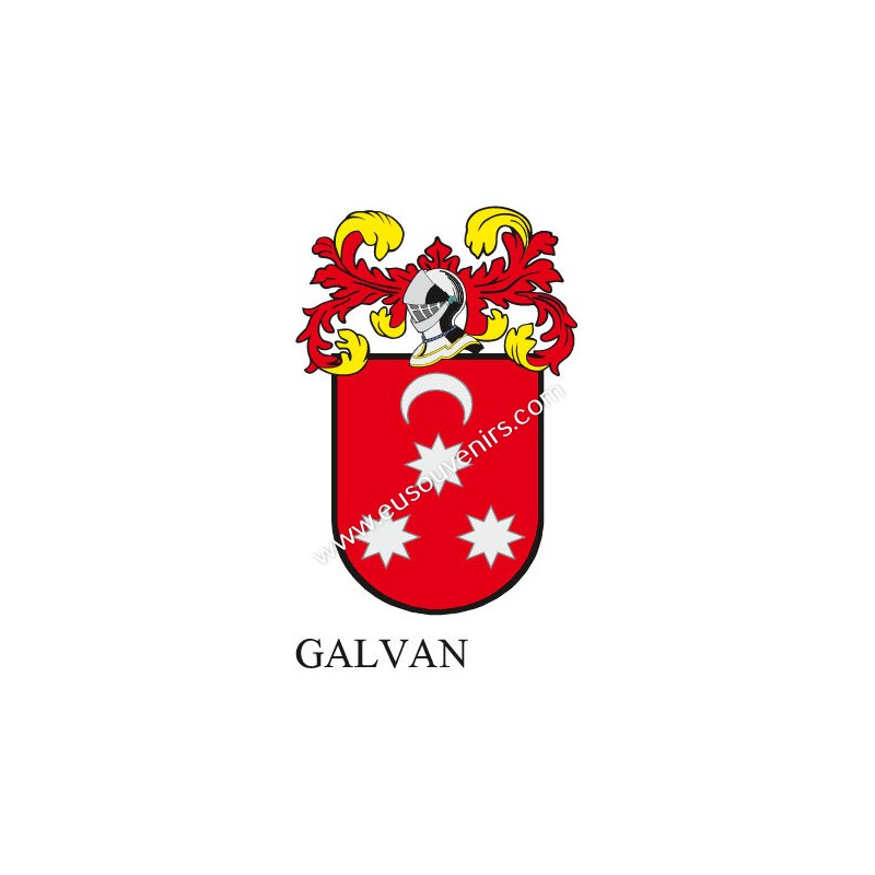 Heraldic keychain - GALVAN - Personalized with surname, family crest ...
