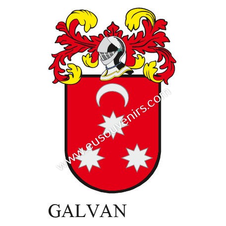 Llavero heráldico - GALVAN - Personalizado con apellido, escudo de la ...