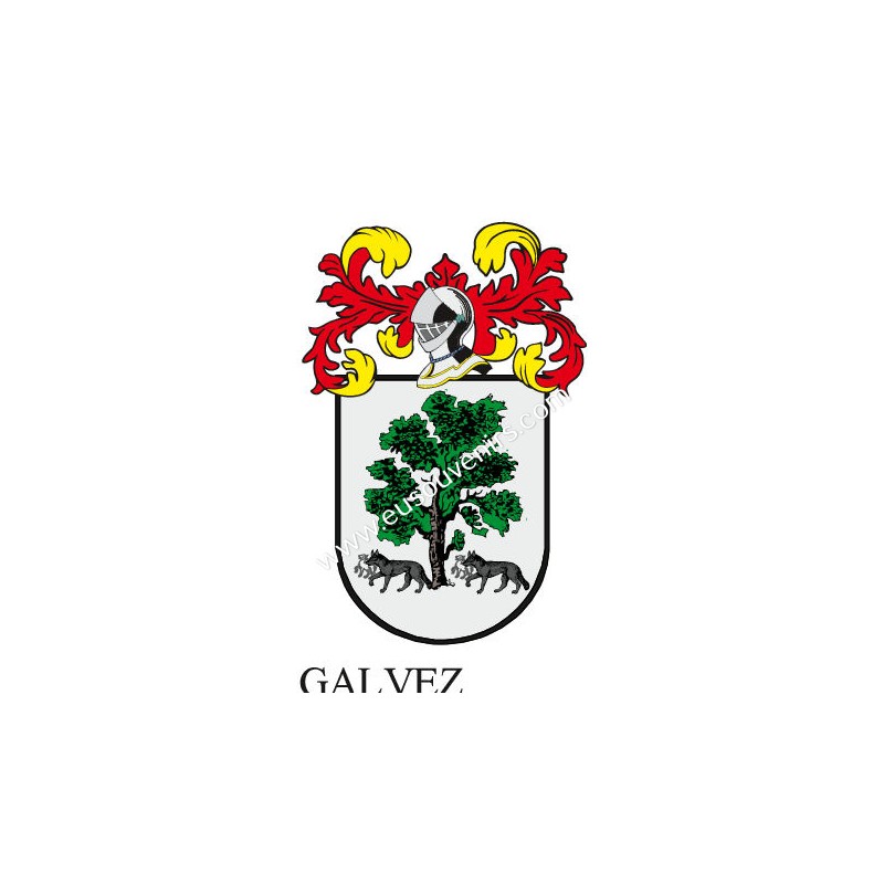 Heraldic keychain - GALVEZ - Personalized with surname, family crest ...