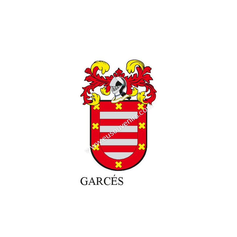 Llavero heráldico - GARCES - Personalizado con apellido, escudo de la ...