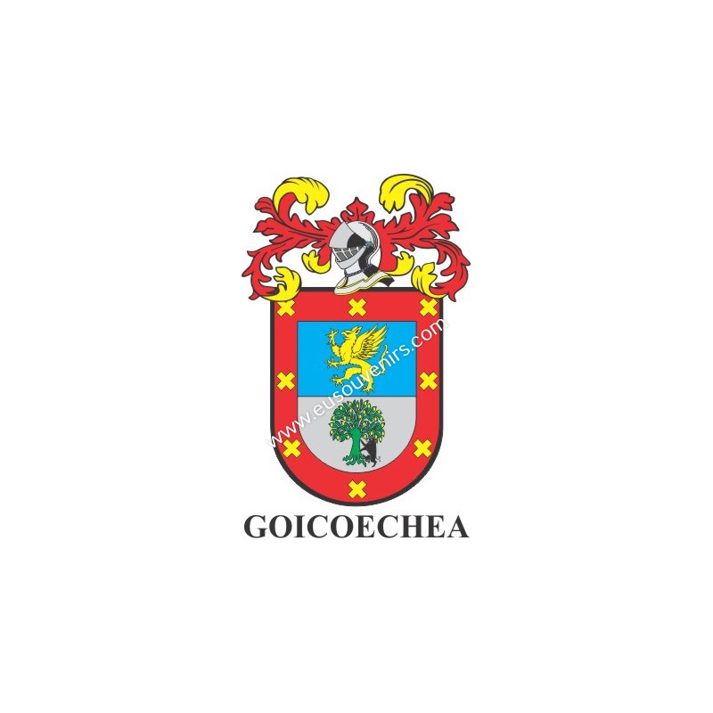 Heraldic keychain - GOICOECHEA - Personalized with surname, family ...