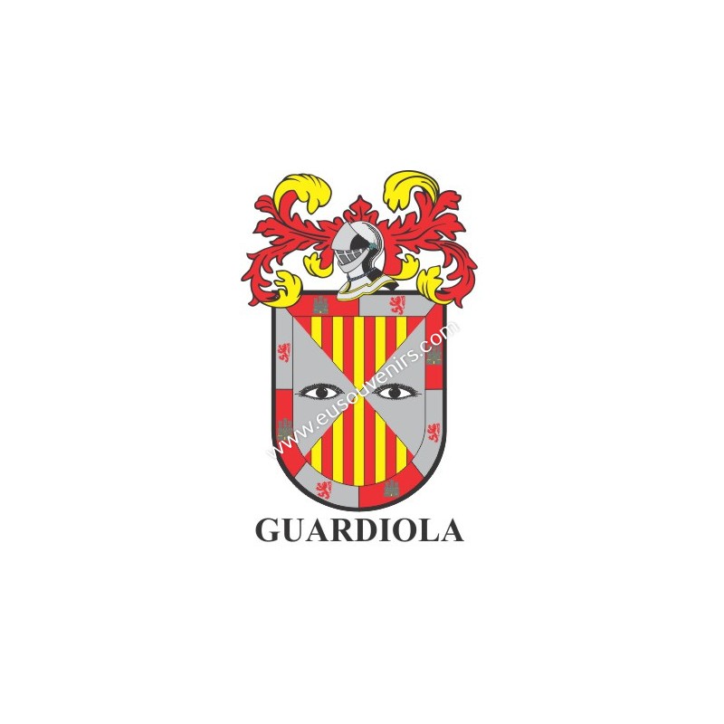 Llavero heráldico - GUARDIOLA - Personalizado con apellido, escudo de ...