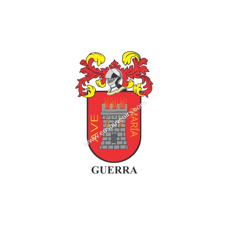 Heraldic keychain - GUERRA - Personalized with surname, family crest ...