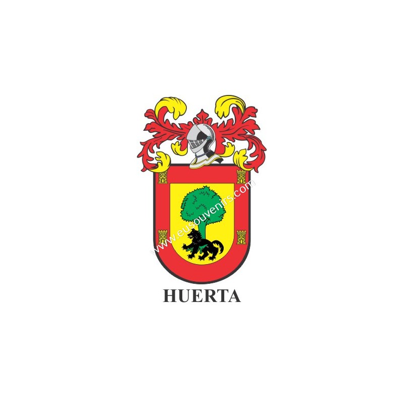 Llavero heráldico - HUERTA - Personalizado con apellido, escudo de la ...