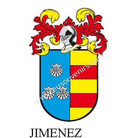 Llavero heráldico - JIMENEZ - Personalizado con apellido, escudo de la ...