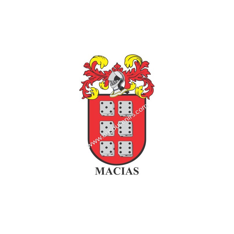 Heraldic keychain - MACIAS - Personalized with surname, family crest ...