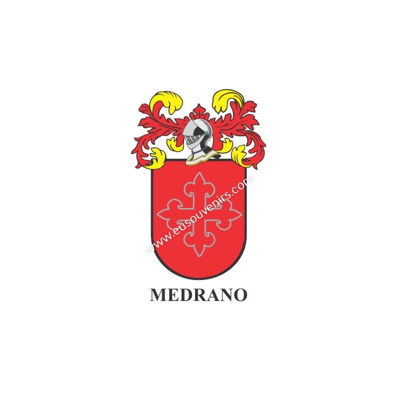 Heraldic keychain - MEDRANO - Personalized with surname, family crest ...