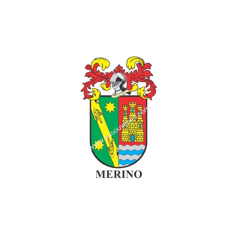 Llavero heráldico - MERINO - Personalizado con apellido, escudo de la ...