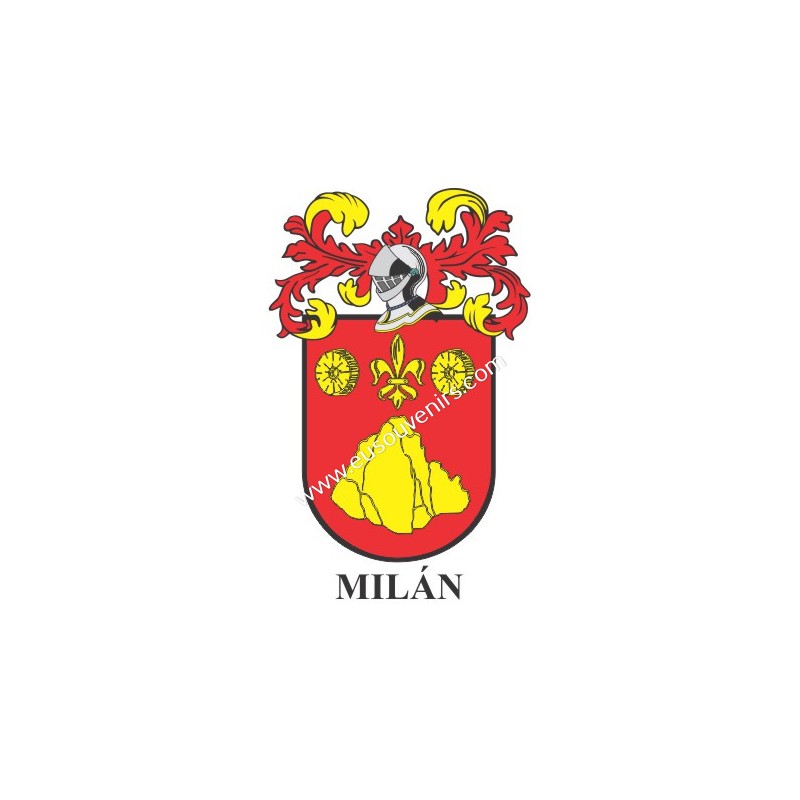 Llavero heráldico - MILAN - Personalizado con apellido, escudo de la ...