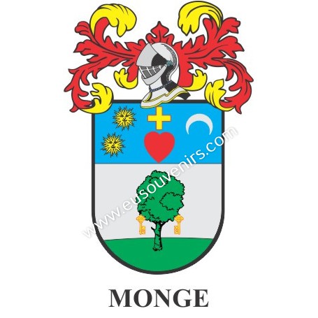 Heraldic keychain - MONGE - Personalized with surname, family crest and ...