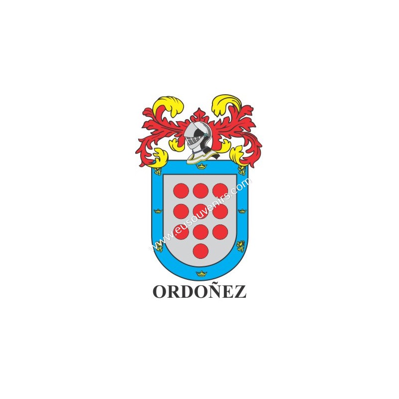 Heraldic keychain - ORDOÑEZ - Personalized with surname, family crest ...
