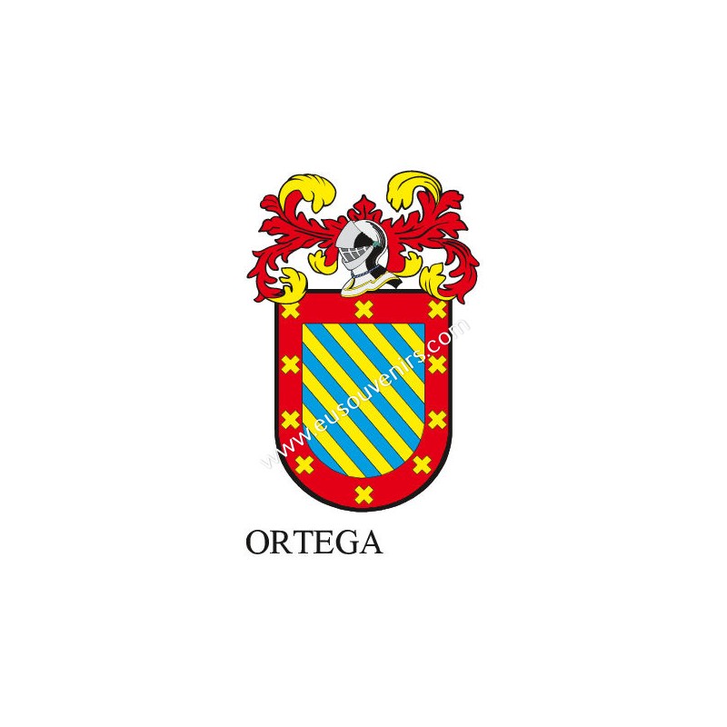 Heraldic keychain - ORTEGA - Personalized with surname, family crest ...