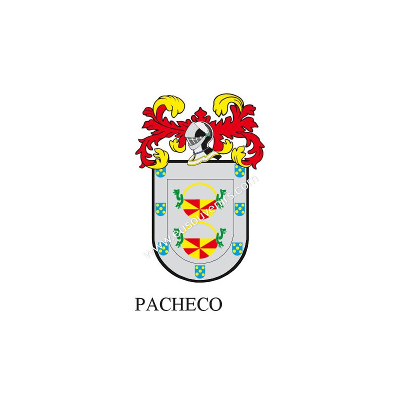 Heraldic keychain - PACHECO - Personalized with surname, family crest ...