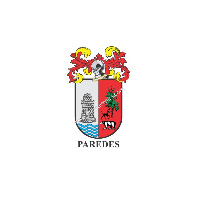 Llavero heráldico - PAREDES - Personalizado con apellido, escudo de la ...