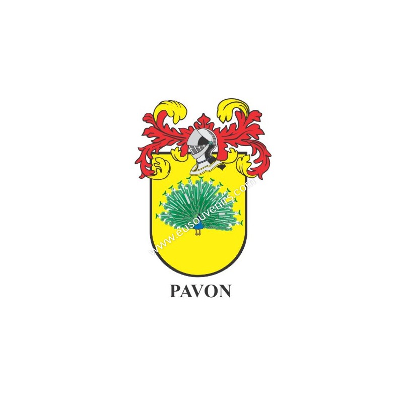 Heraldic keychain - PAVON - Personalized with surname, family crest and ...