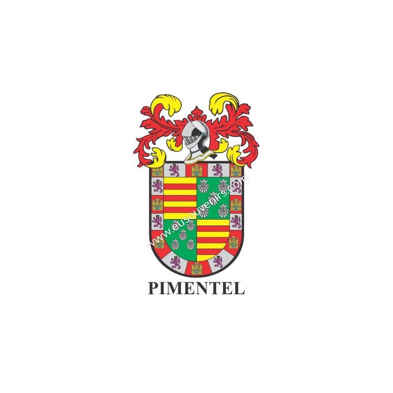 Llavero heráldico - PIMENTEL - Personalizado con apellido, escudo de la ...